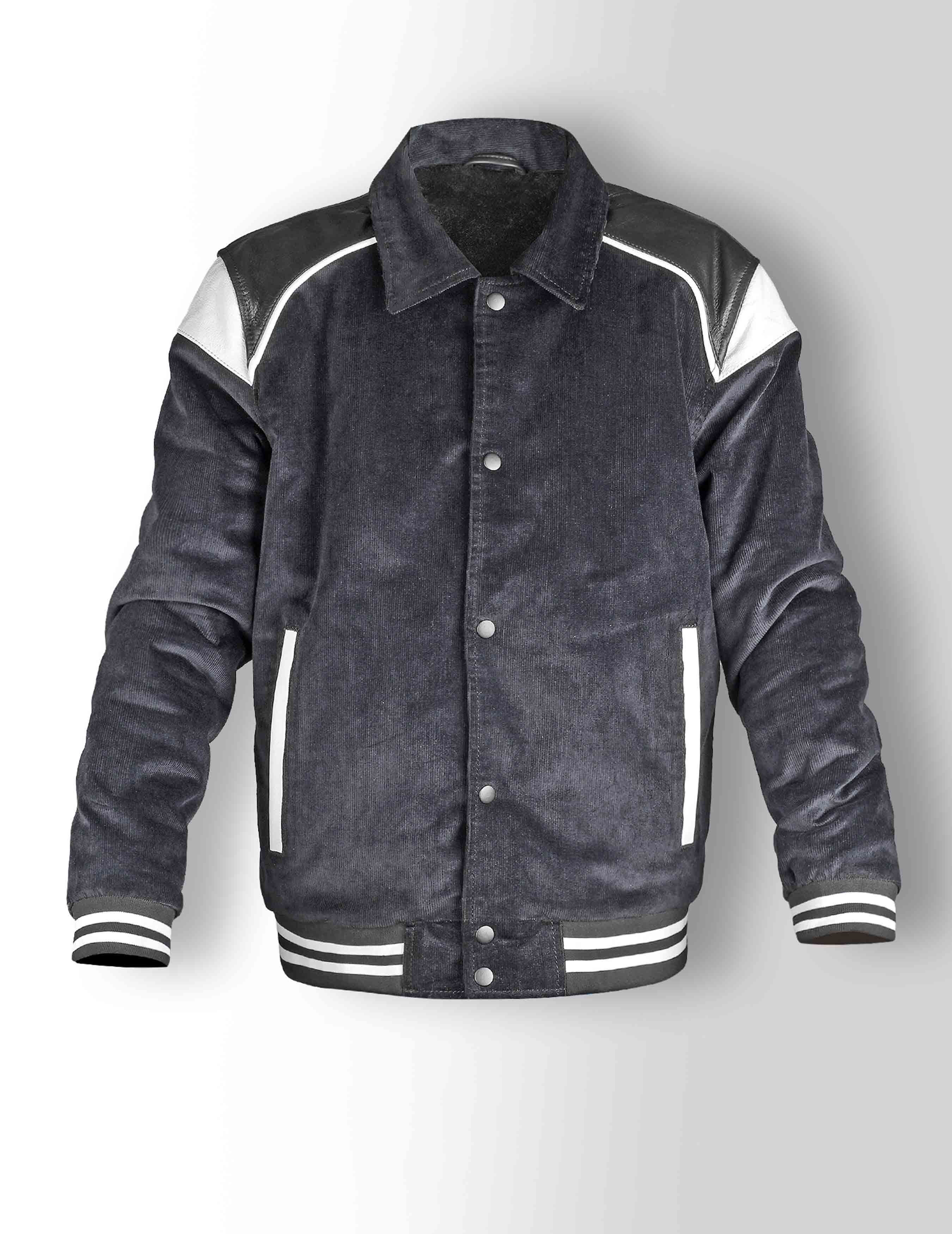 Men's Lapel Collar Varsity Jacket - Cachee Cave